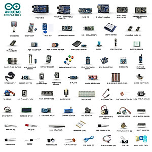 GAR Monster Starter Kit for Arduino Uno Mega Nano, Complete Advanced Set, ESP32, ESP8266, 25 Sensor Modules, Bluetooth WiFi Ethernet for STEM Robotics Projects