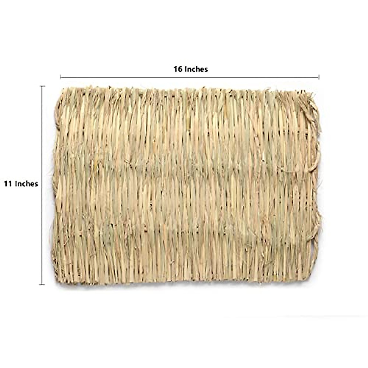 MIUPOO Pet Grass Woven Bed Mat,Small Animal Grass Mat Bedding,Pet Chew Grass Mat Toys Bed for Guinea Pig,Parrot,Rabbit,Hamster,Cat Dog and Small Animal,2 Pieces.