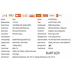 AUO 15 Inch LCD Display G150XTN06.4 with Full kit of Driver Board
