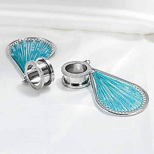 TBOSEN 8 PCS Stainless Steel Screw Ear Gauges Large Dangle Plugs Tunnels Expander Body Piercing Jewelry Set