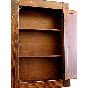 D&E Wood Girona Rustic Mission Medicine Cabinet/Medium Walnut Finish