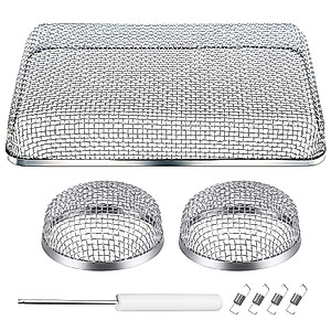 TOODOO 3 Pack Flying Insect Screen RV Furnace Vent Cover (2.8 Inch)(8.5 x 6 Inch) Stainless Steel Mesh with Installation Tool