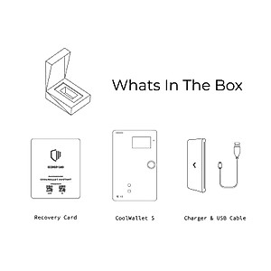 CoolWallet S- Crypto Hardware Wallet, Secure Your Crypto in Style, Bluetooth, Wireless, Cryptocurrency Cold Storage, BTC, Bitcoin, ETH, Ethereum, XRP, USDT, ERC20 Tokens, BEP20 Tokens