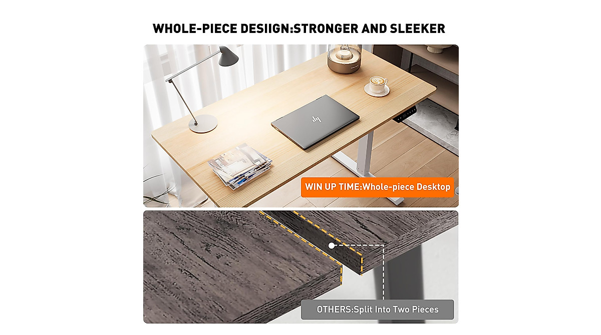 Win Up Time Electric Standing Desk Whole Piece Desktop 48 inch- Height ...