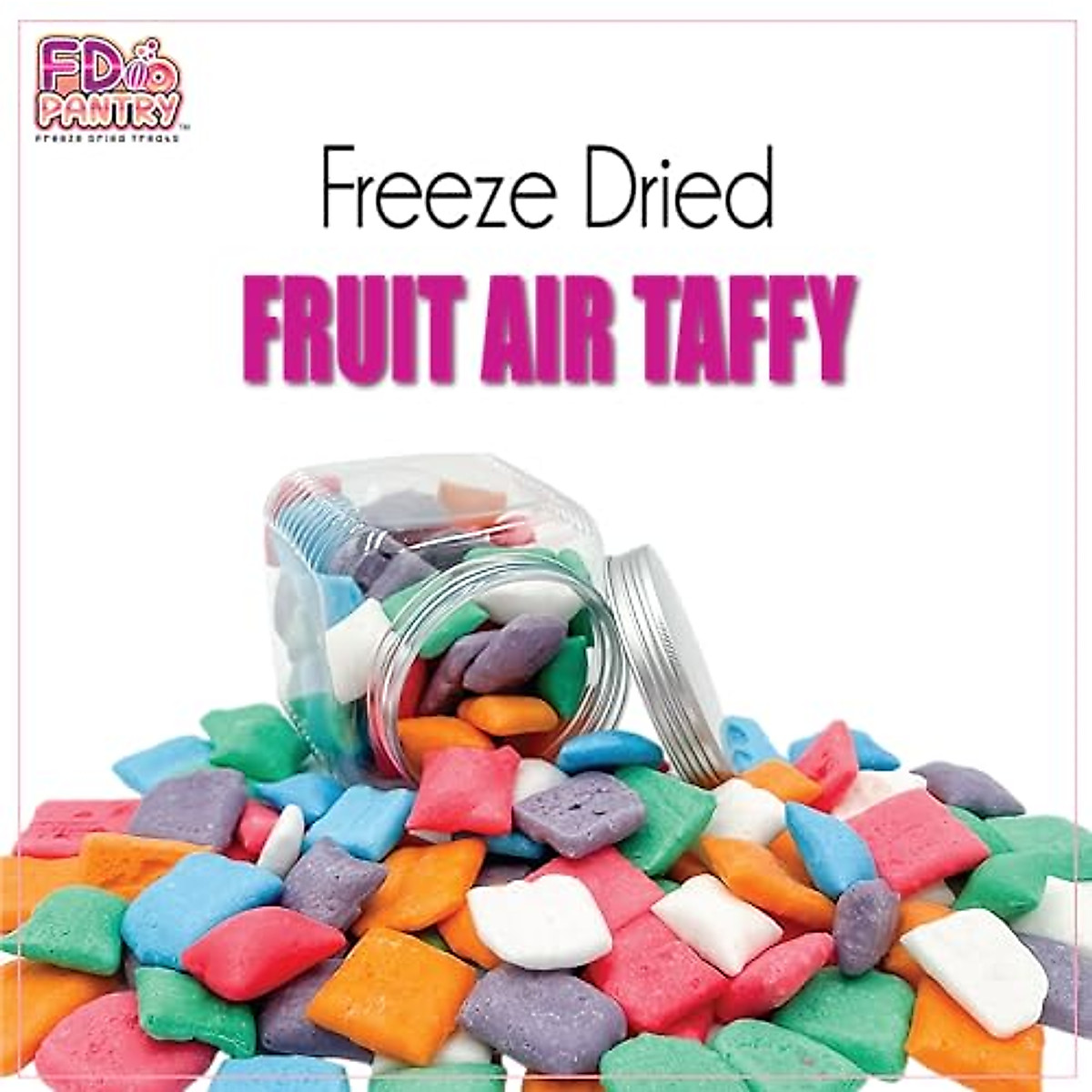 Freeze Dried Air Taffy Candy - Variety Fruit Flavors, 3.5oz | Strawberry, Melon, Cherry, Raspberry, Orange, Grape, Mystery | Crunchy Snack Sour Treat, Gift