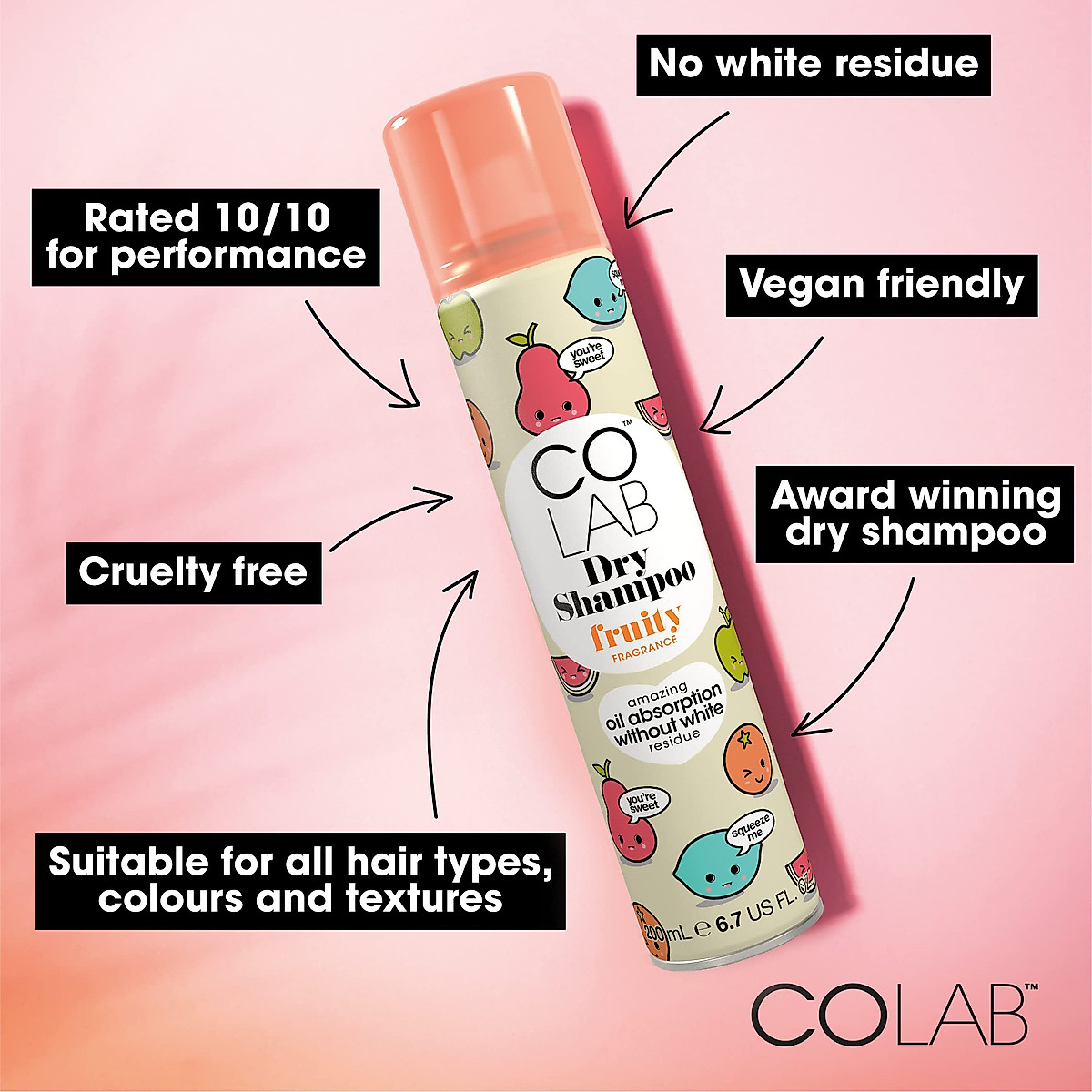 Colab Sheer & Invisible Dry Shampoo New York 6.76 Ounce Fruity (200ml)