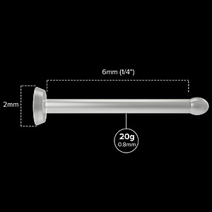 Evonix 2pc 20g Nose Retainer Stud BioFlex Flexible Clear Bioplast Flat Invisible Nostril Piercing Rings 6mm