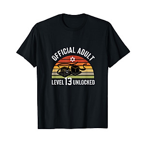 Level 13 Unlocked Official Adult 13th Jewish Bar Mitzvah Boy T-Shirt