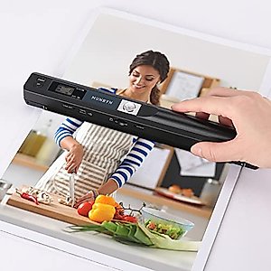 MUNBYN Portable Scanner, Photo Scanner for A4 Documents Pictures Pages Texts in 900 Dpi, Flat Scanning, Include 16G SD Card, Wand Document Scanner Uploads Images to Computer Via USB Cable, No Driver