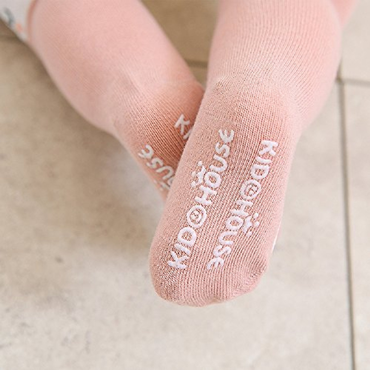 Baby Toddler Knee High Non Skid Socks with Grips for Girls and Boys 8 Pairs (6-24 Months)