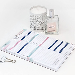 bloom daily planners Double Sided Daily Planning System Tear Off to-Do Pad - Undated Checklist Notepad Organizer with Perforated Sheets - 6" x 9" - Plan With Laur