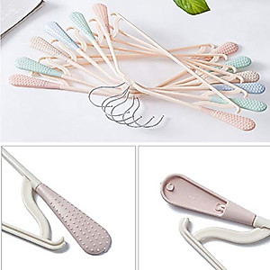 TOPBATHY 5pcs Clothes Hangers Non Slip No Shoulder Bump Suit Hangers Durable Space Saving Clothes Hangers Coat Sweater Jackets Pants Shirts(Mixed Color)