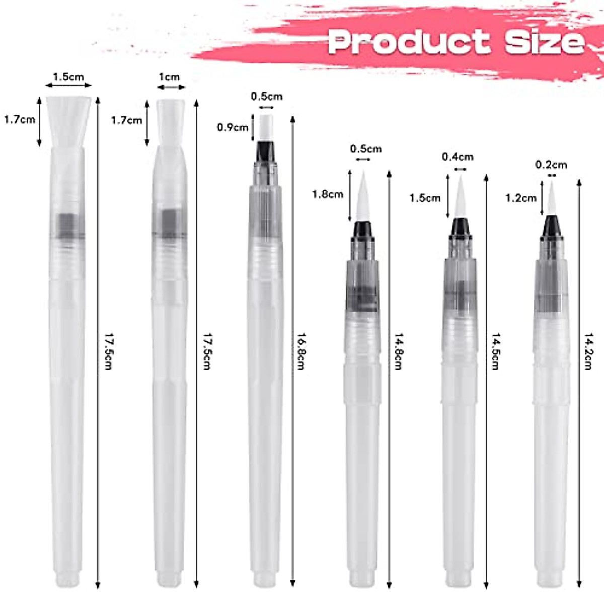 8 Pcs Alcohol Ink Blending Tool Set Including 6 Pcs Water Color Brush Pen 2Pcs Ink Air Blower for DIY Paint Tools Water Color Brush Pen Card Making Embossing Painting Rendering