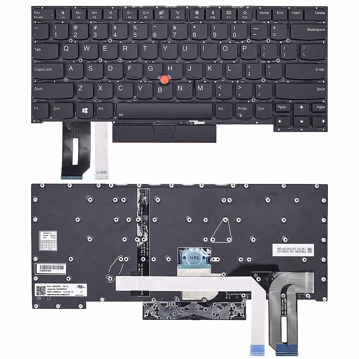Replacement Keyboard for Lenovo Thinkpad T490s T495 T495s, P1 Gen 3 2, Thinkpad X1 Extreme Gen 1 & Gen 2 & Gen 3 Laptop with Backlit US Layout P/N: SN20R58769