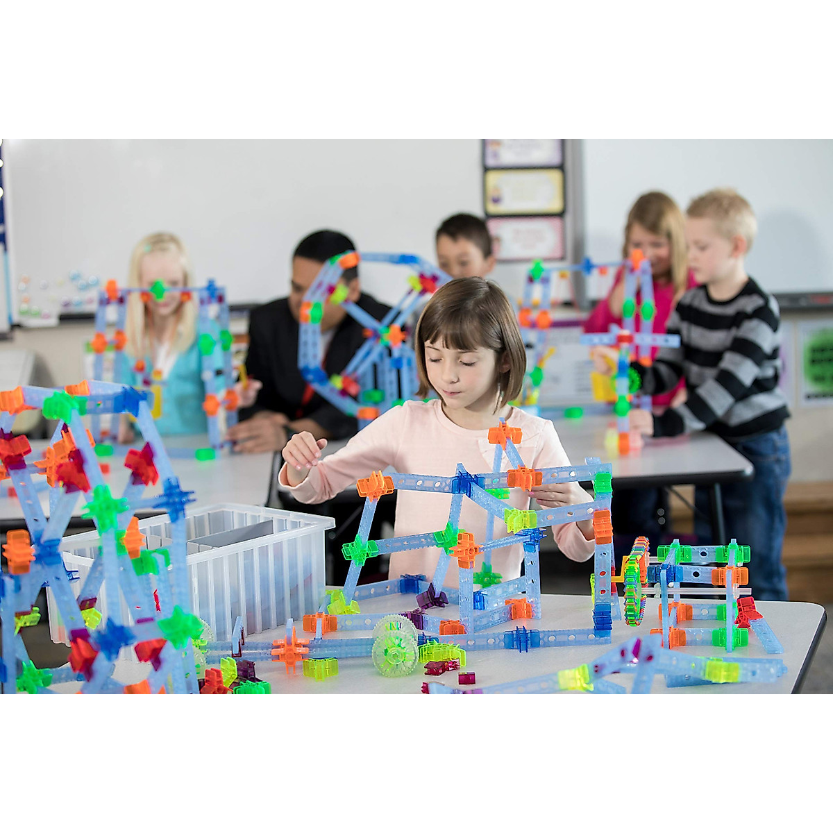 Brackitz Structures Educational STEM Manipulatives Building Block Toy | Sensory Learning Toys for Children PreK-6 | 320 Pc Set