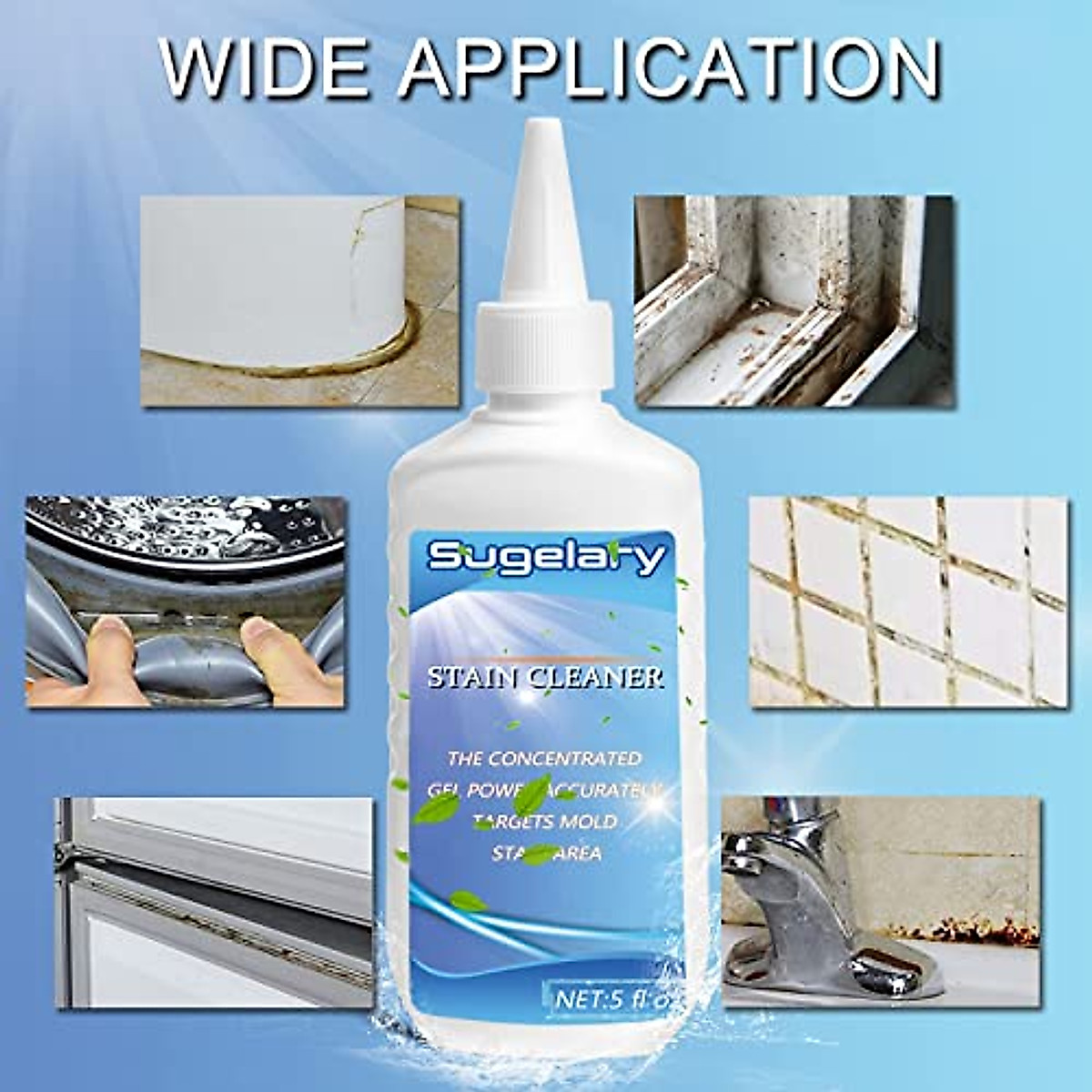 Home Remover Gel, Household Mold Cleaner for Washing Machine, Refrigerator Strips, Grout Cleaner Best for Home Sink, Kitchen, Showers
