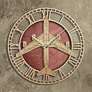 The Geeky Days Boeing KC-135 Stratotanker Military Warplane Wooden Silent Quartz Wall Clock Aviation Home Decor Aerial Refueling Airplane Modern Wall Watch