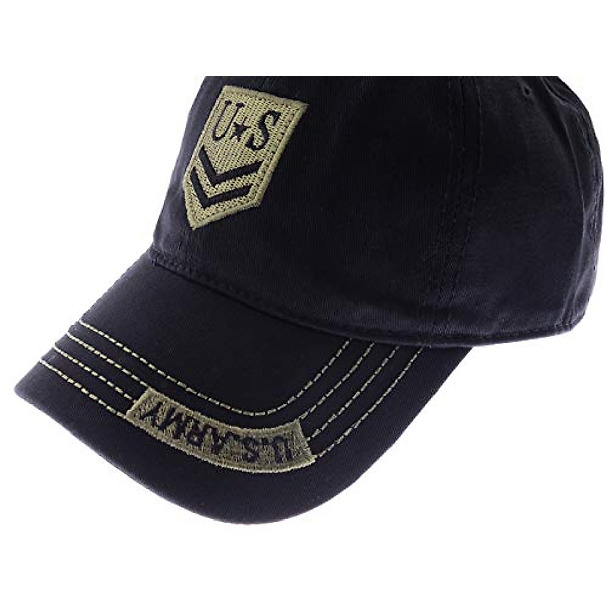 Anna-Kaci Women Men US Army Veteran Military Embroidered Baseball Dad Cap, US Black, One Size