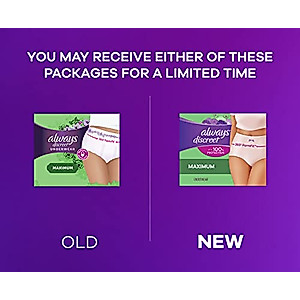 Always Discreet Incontinence Underwear for Women Maximum Absorbency, S/M, 42 Count