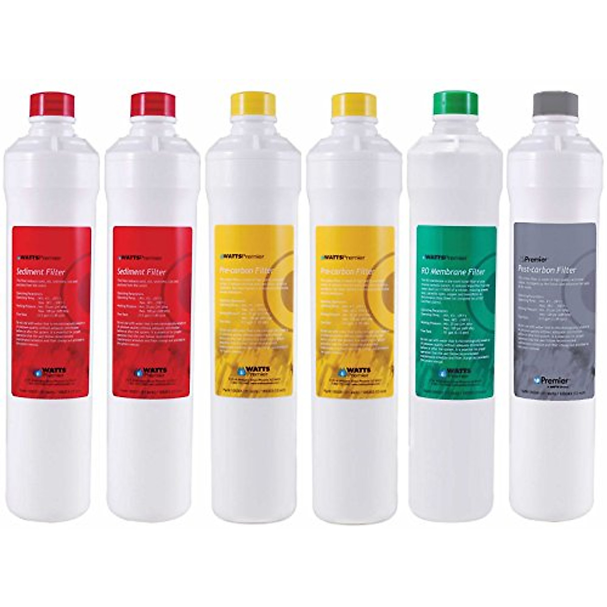 Watts Premier WP531161 RO Pure Plus Reverse Osmosis Water Filter Replacement Kit, Multi, 6 Pack