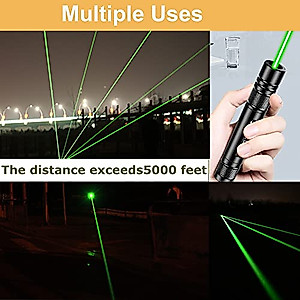 Long Range Green Laser Pointer, Green Laser Pointer High Power, Laser Pointer Powerful High Power Laser Pointer, USB Rechargeable Laser Pointer for Outdoor Hunting in Camping and Hiking