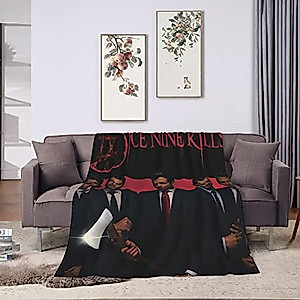 STYLOPUNK Heavy Metal Ice Band Nine Music Kills Throw Blankets Lightweight Flannel Blankets Novelty Fleece Bed Blanket All Seasons 80"X60"