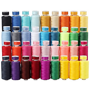 72Pcs Bobbins Sewing Threads Kit 36 Colors 500 Yards Sewing Polyester Thread Spools with 36Pcs Same Color Prewound Bobbins for Hand Sewing DIY Emergency Travel Sewing Machine Use