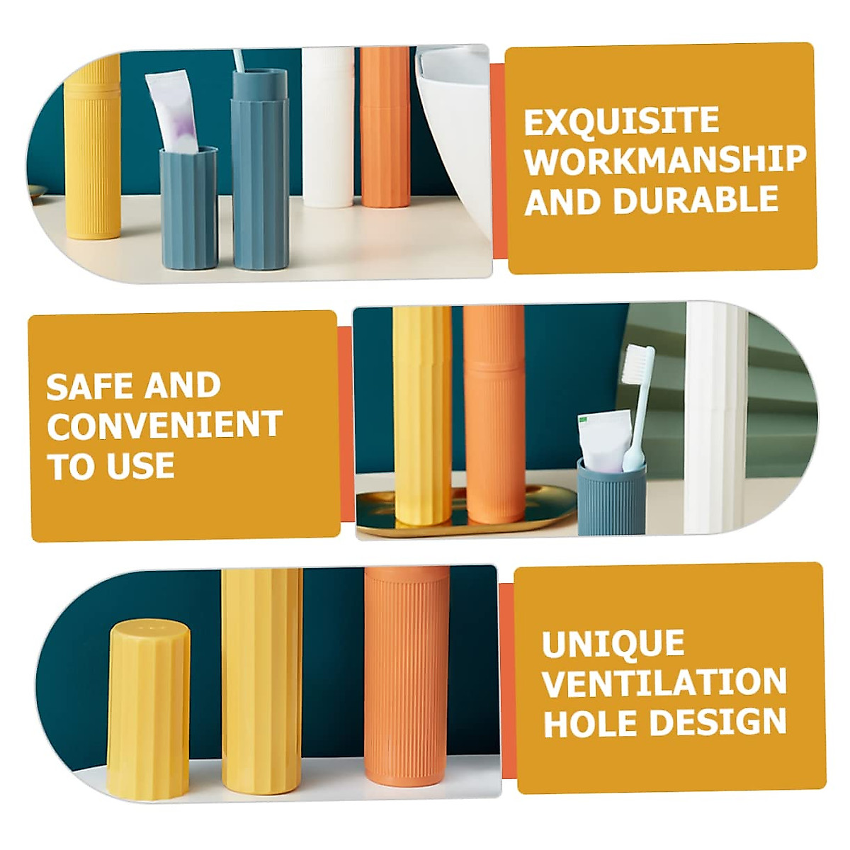 Levemolo 4 pcs Hotel Containers Home Mouthwash Organizers Trips Daily Multi-Function Camping Uses Container Cup Use Business Toothpaste Cups Storage Portable Toothbrush Organizer