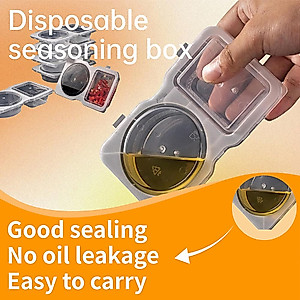 Double Compartment Condiment Containers with Lids, 5PcsPortable Reusable Sauce Container, Dual Compartment Containerfor for Condiment, Dip, Sauce, Sampling and Travel Snacks