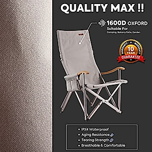 ICECO Hi1600 Camping Chairs for Adults, 600 LBS High-Back Folding Chair Heavy Duty Reclining Chair, Portable Lounge Chairs with Shoulder Strap for Outdoor, Patio, Living Room, 10 Year Warranty