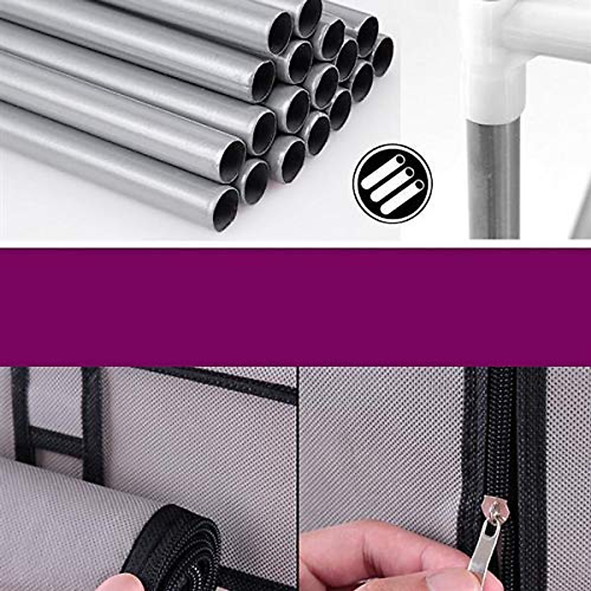 Duitrc 9 Tier Shoe Rack, Shoe Rack Storage Organizer, Free-Standing Shoe Storage, 27 Pairs Portable Nonwoven Fabric Cover Shoe Rack Cabinet for Closet for Closet, Entryway (Grey)