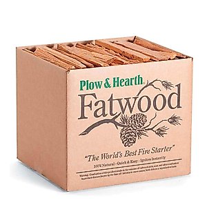 Plow & Hearth Fatwood Fire Starter | Organic Kindling Firewood Sticks | Wood Stoves | Fireplaces | Campfires | Fire Pits | Non Toxic (11 LB)