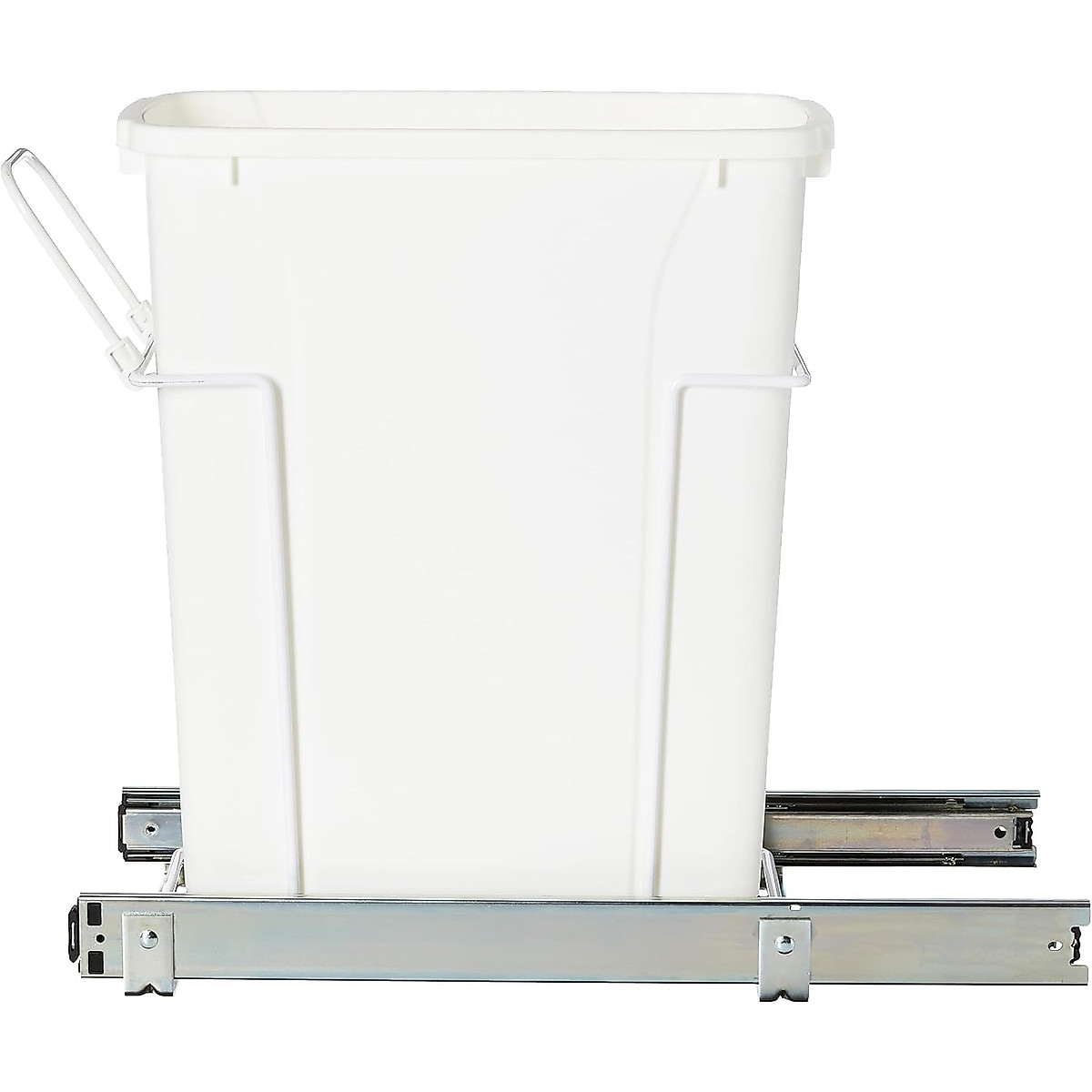 Knape & Vogt RS-PSW9-1-20-W 17 in. H x 8 in. W x D Steel in-Cabinet 20 Qt. Single White Pull Out Trash Can