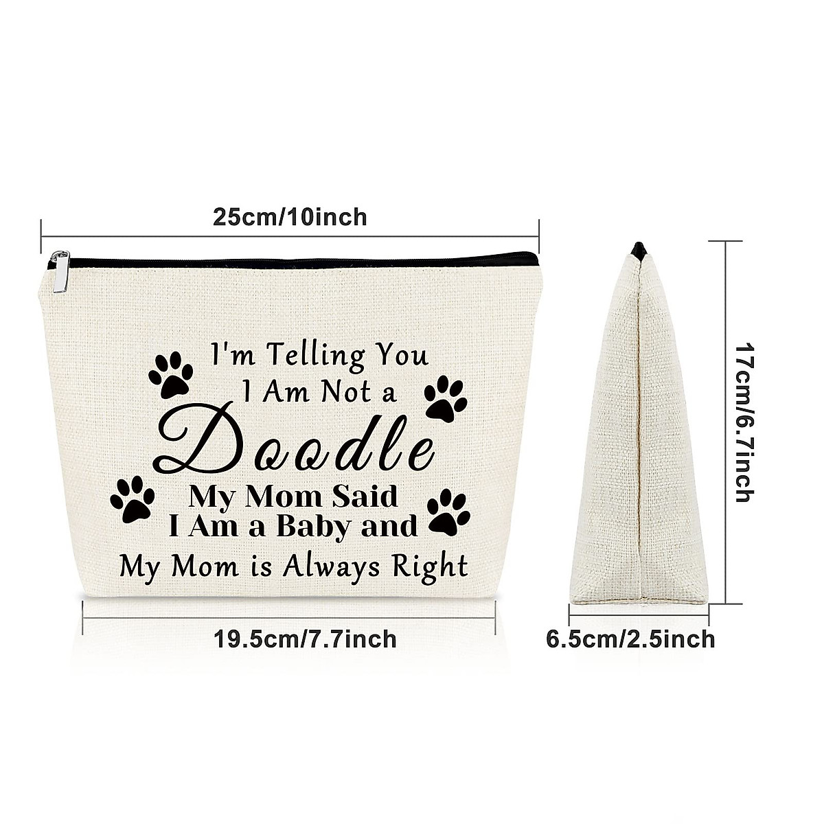 Sazuwu Doodle Mom Gift Doodle Dog Lover Gift Makeup Bag Mother's Day Gift for Doodle Mom Birthday Gifts for Friend Female Cosmetic Bag Doodle Dog Owner Gifts Christmas Gifts Cosmetic Travel Pouch