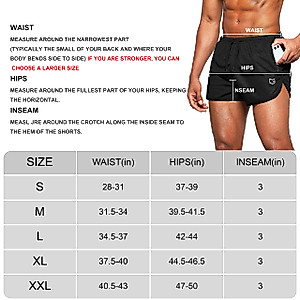 G Gradual Men's Running Shorts 3 Inch Quick Dry Gym Athletic Jogging Shorts with Zipper Pockets (Black, Medium)