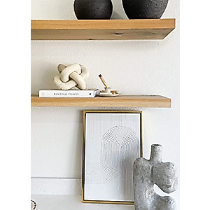 TheNamiCollection Framed plaster wall art - white textured 3D painting with gold frame | Aesthetic wall art decor for the modern, boho home | A white textured arch canvas perfect for any room decor