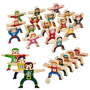 moopok 16Pcs Wooden Stacking Toys,Circus Hercules Acrobatic Troupe Toy, Balancing Building Blocks Game Toddler puzzle Toys,for 3 4 5 6 Years Kids Adults