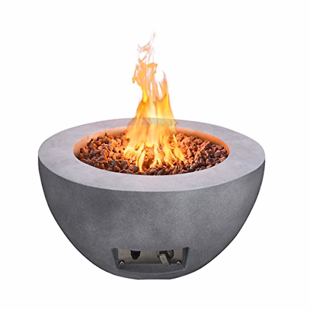 Kante Concrete Round Fire Table 25", 50000 BTU Outdoor Propane Fire Pit Table, Gas Fire Pits for Outside Patio, Smokeless Fire Pit and Outdoor Fire Pits, Natural Concrete