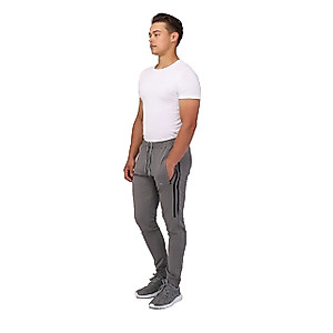 SCR SPORTSWEAR Mens Track Jogging Pants Joggers Sweatpants with Zipper Pockets 30/33/36 Inseam Tall (S-36 DPG-K849)