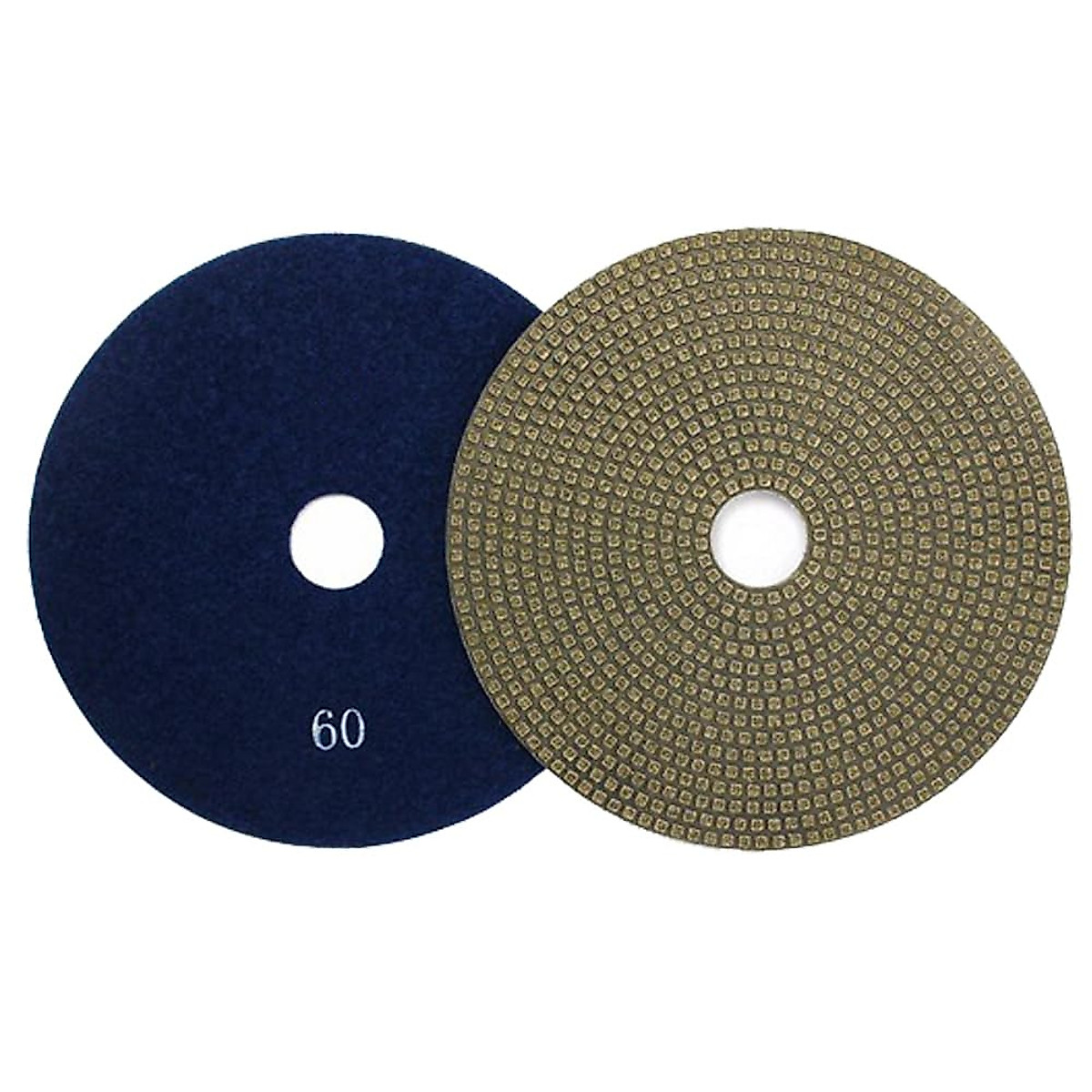 5" Electroplated Diamond Polishing Pads- 60 Grit Wet Dry Sanding for Granite Marble Concrete Ceramics Glass (5"-60 Grit-1PCS)