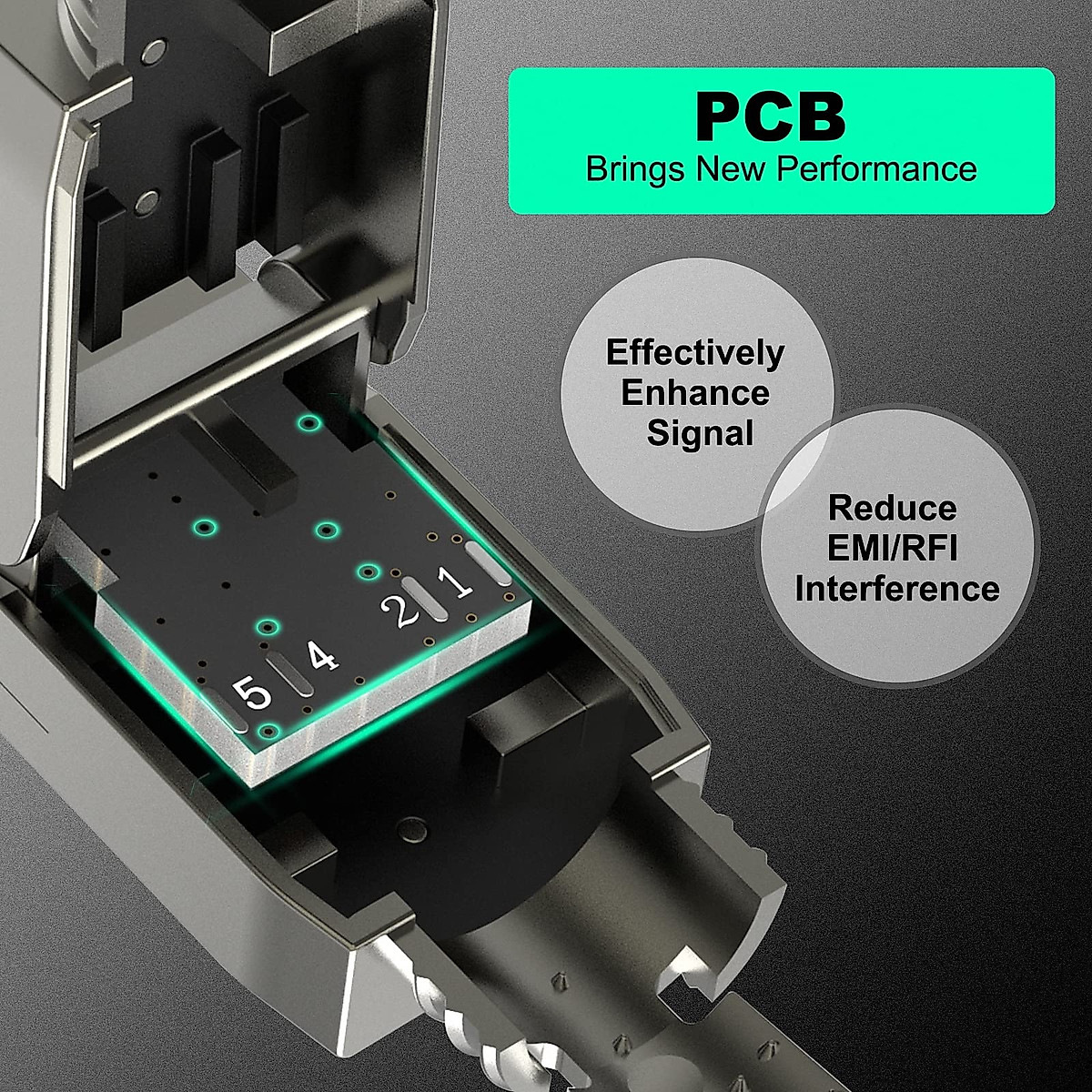 VCELINK RJ45 Connectors Tool Free Cat 8, Shielded RJ45 Modular Plugs 40 Gbps 2000MHz PoE++, Reusable Easy CAT 8 Termination for 23 AWG-22 AWG LAN Cable, 2-Pack