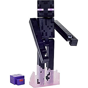 Mattel Minecraft Craft-A-Block Enderman Figure, Authentic Pixelated Video-Game Characters, Action Toy to Create, Explore and Survive, Collectible Gift for Fans Age 6 Years and Older