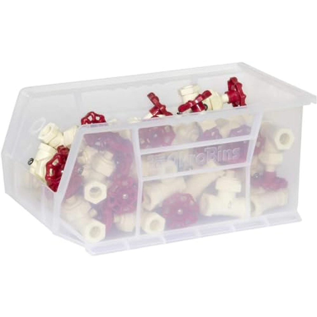 Akro-Mils 30240 AkroBins Plastic Hanging Stackable Storage Organizer Bin, 15-Inch x 8-Inch x 7-Inch, Clear, 12-Pack