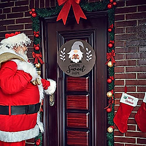 WONDER GARDEN Interchangeable Welcome Home Sign - Seasonal Front Porch Door Decor With 10 Changeable Seasonal Icons for Easter/Halloween/Christmas/Independence Day, Gnome Yard Porch Sign Best House Warming Gifts