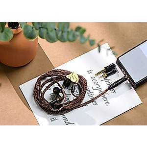 Linsoul Tripowin Amber 32AWG OFC Oxygen Free Cable HiFi IEM Cable with Interchangeable 2.5mm/3.5mm/4.4mm Plug, PVC Sleeve Replacement Cable for Audiophile (2pin, Amber)