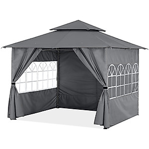 10’x10’ Outdoor Gazebo for Patio with Church Window SideWalls by ABCCANOPY