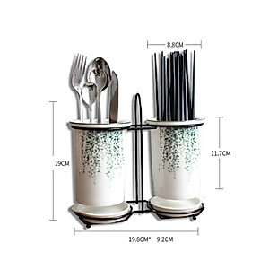 OUSIKA Utensil Caddy Ceramic Chopstick Holder Storage Box Pen Holder Shelves