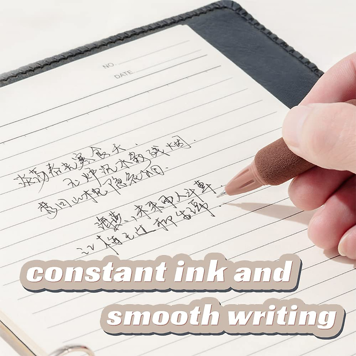 Jisomin Retractable Quick Dry Ink Pens, Comfortable Writing Pens, 0.5mm Fine Point Black Ink, Perfect for Office School Supplies Gifts for Boys Girls, Pack of 4pcs (Coffee)