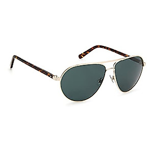 Fossil Men's Male Sunglass Style FOS 3125/G/S Aviator, Light Gold/Green, 59mm, 13mm