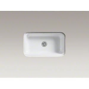 Kohler K-5832-5U-0 Bakersfield Undercounter Sink with Installation Kit, White
